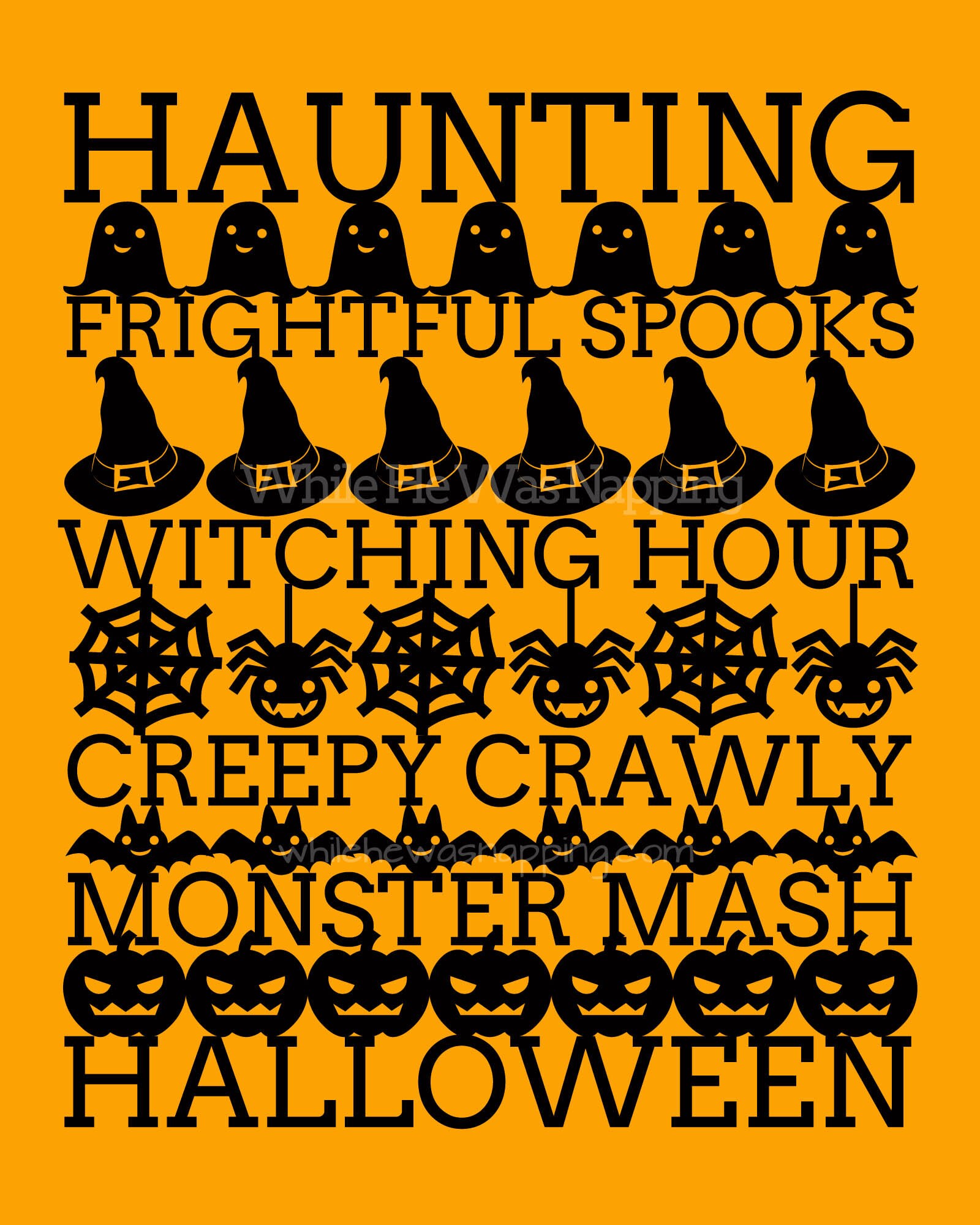 Halloween Subway Art Printable | Halloween Typography | Halloween Wall ...