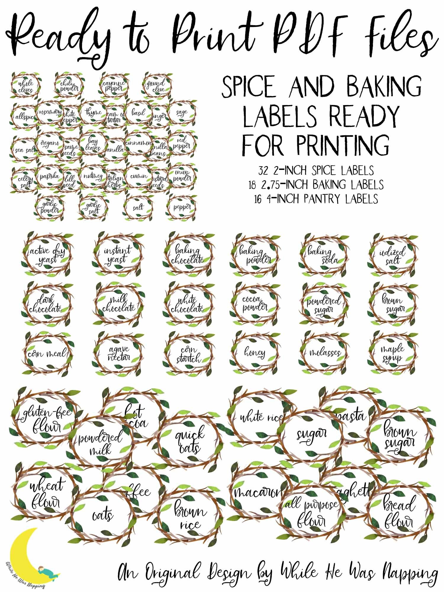 Editable Pantry Labels for Kitchen Organization | Canister Labels ...