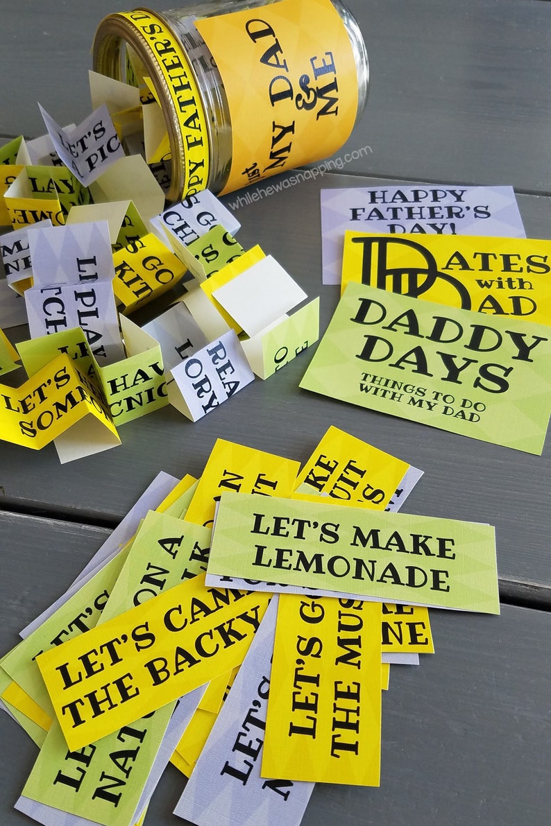 Date Jar for Daddy and Daughter or Father and Son Quality Time Activity ...