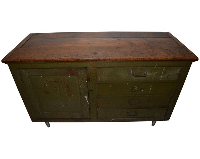 Primitive Counter Pine Cupboard Kitchen Island With Four - Etsy