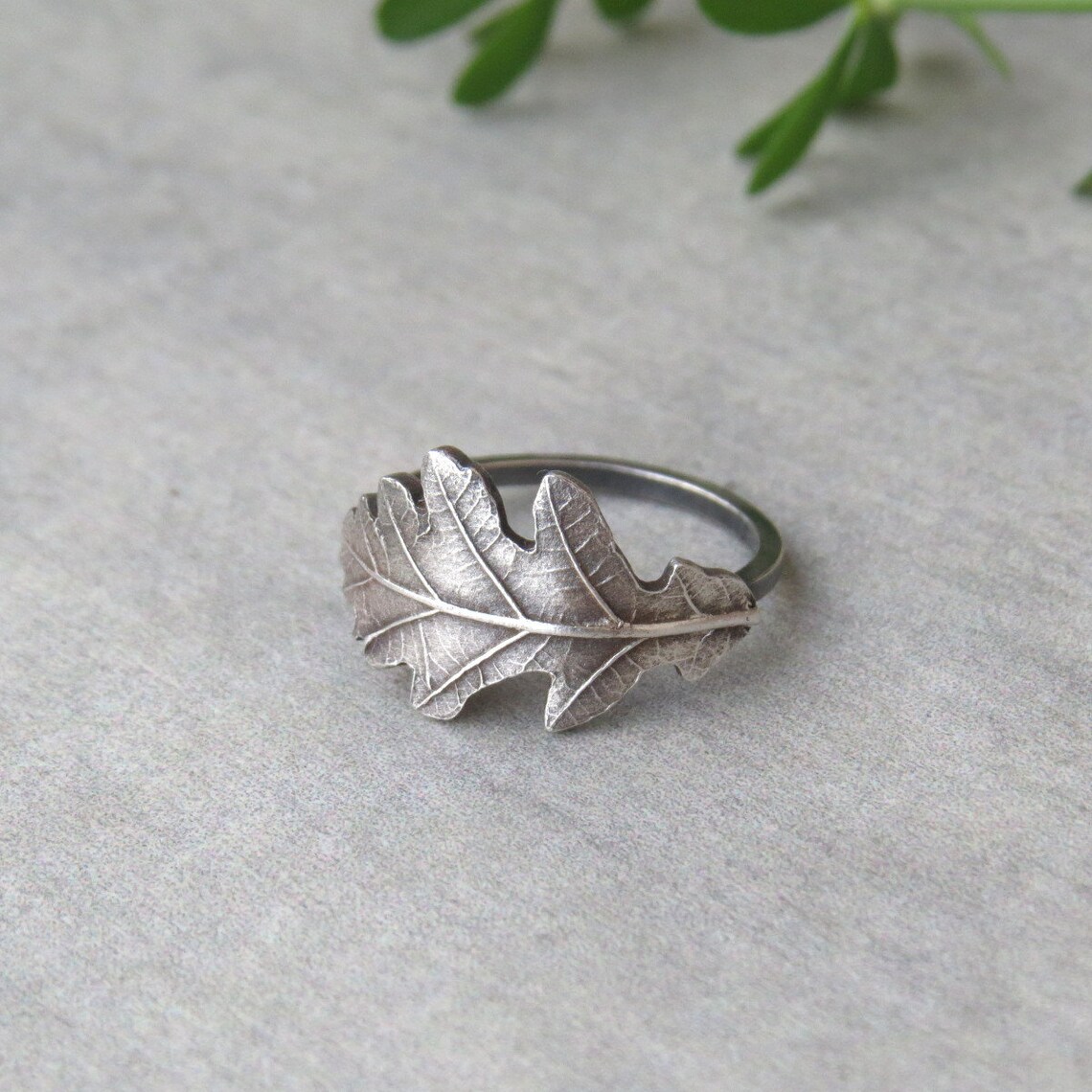 Oak Leaf Ring Nature Inspired Ring Silver Leaves Ring - Etsy