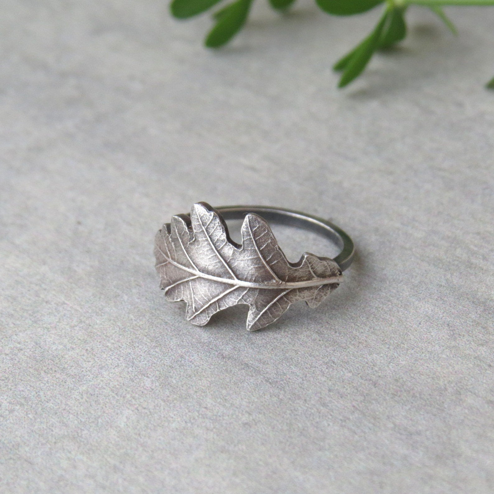 Oak Leaf Ring, Nature Inspired Ring, Silver Leaves Ring, Botanical Ring ...