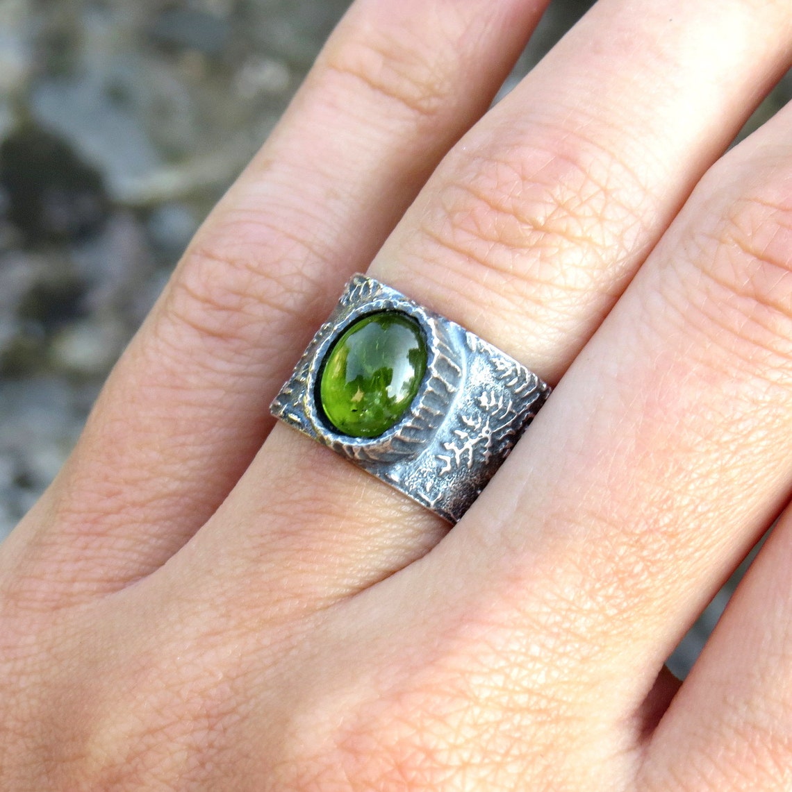 Fern Ring, Fern Rings, Botanical Ring, Sterling Silver Peridot Woodland ...