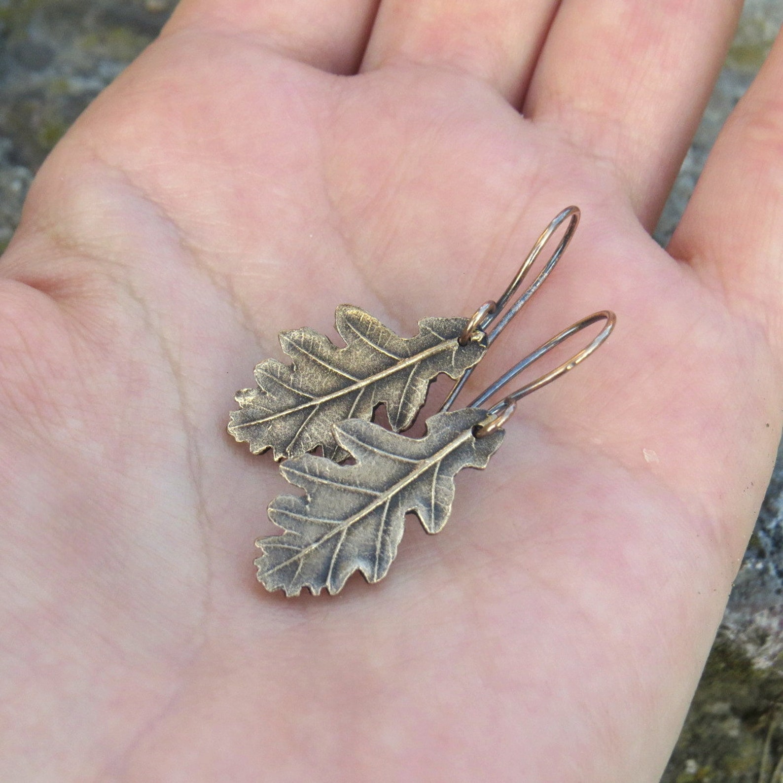 Oak Leaf Earrings Real Leaf Earrings Real Flower Jewelry | Etsy