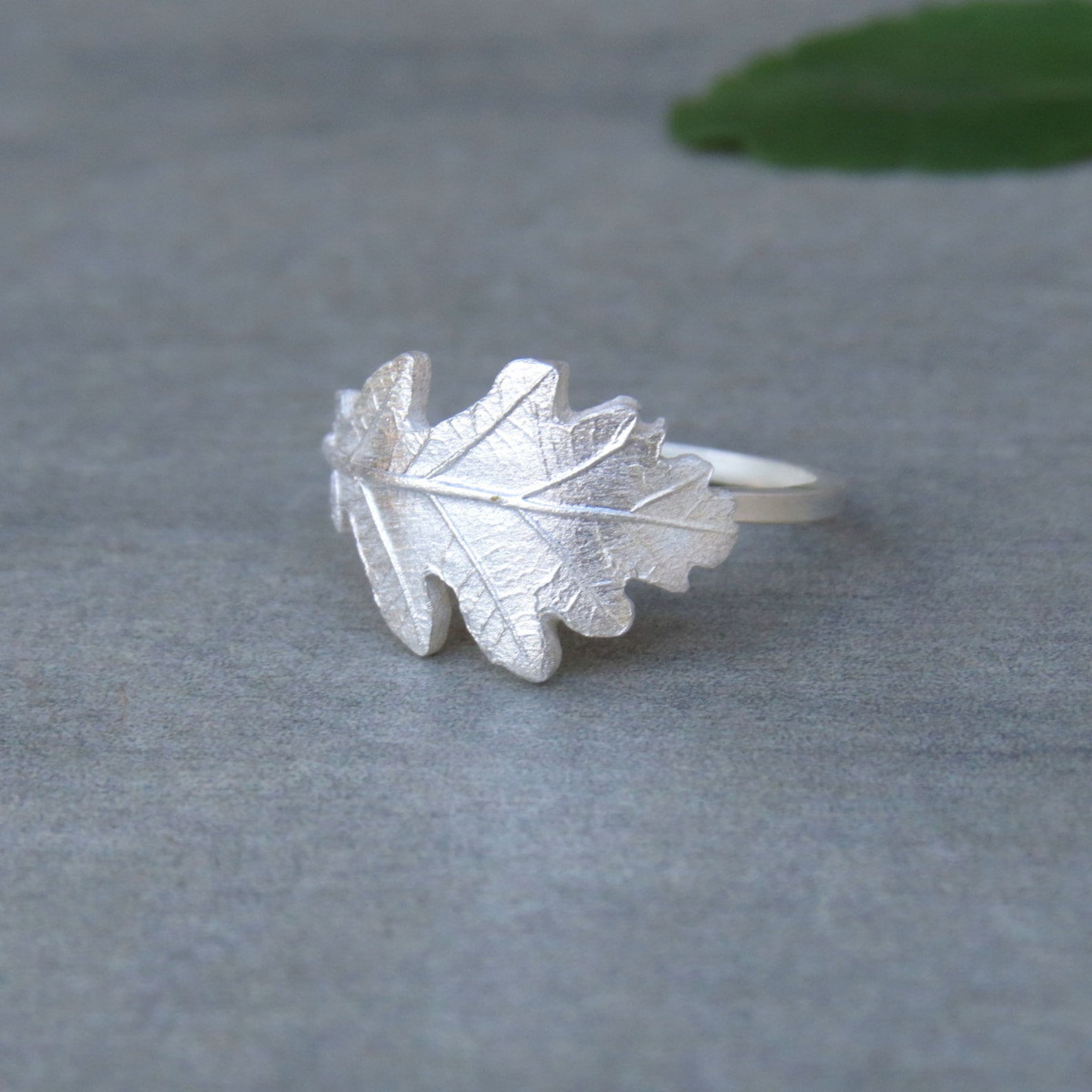 Oak Leaf Ring, Nature Inspired Ring, Silver Leaves Ring, Botanical Ring ...