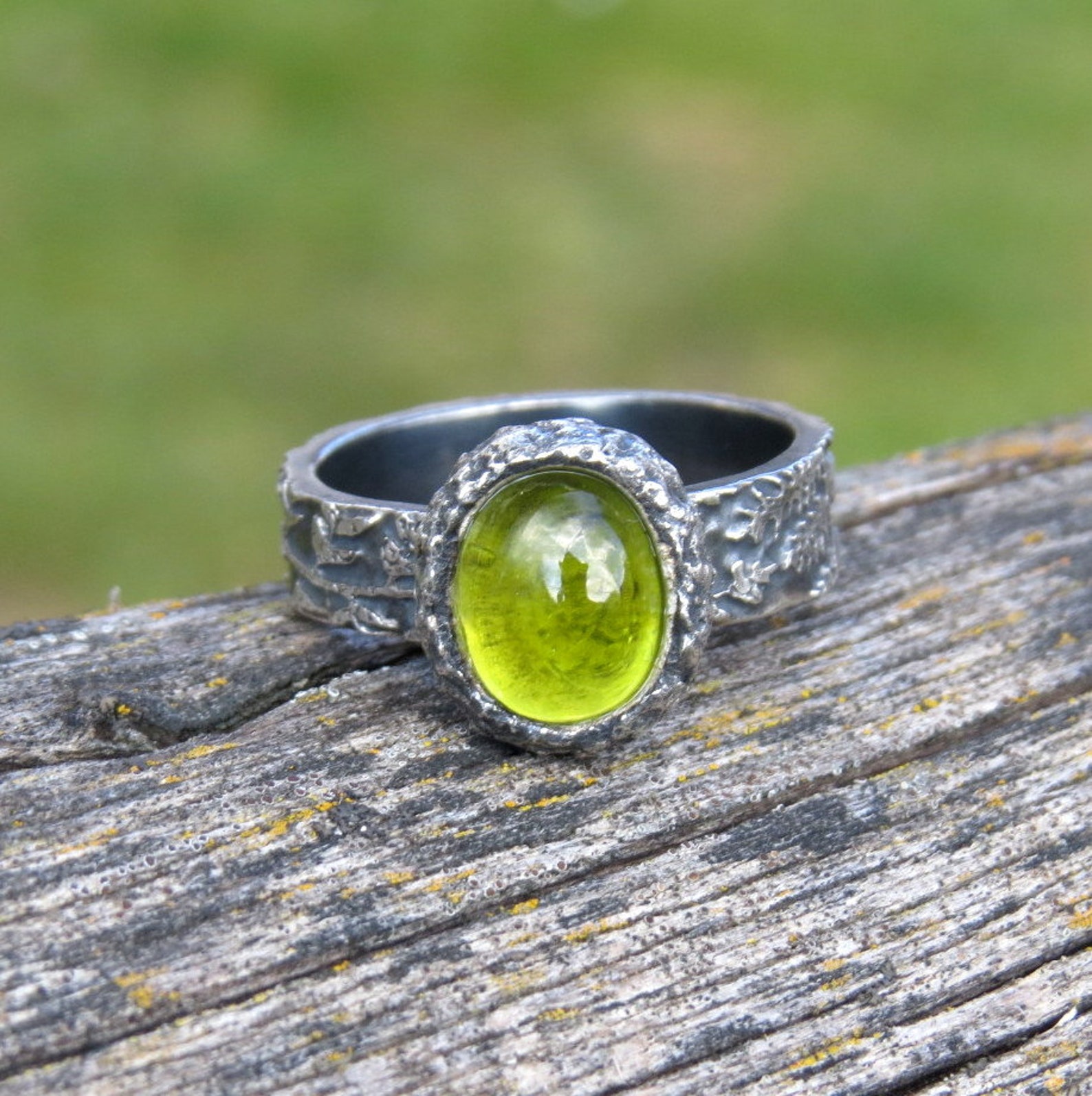 Fern Ring Botanical Ring Sterling Silver Peridot Woodland - Etsy