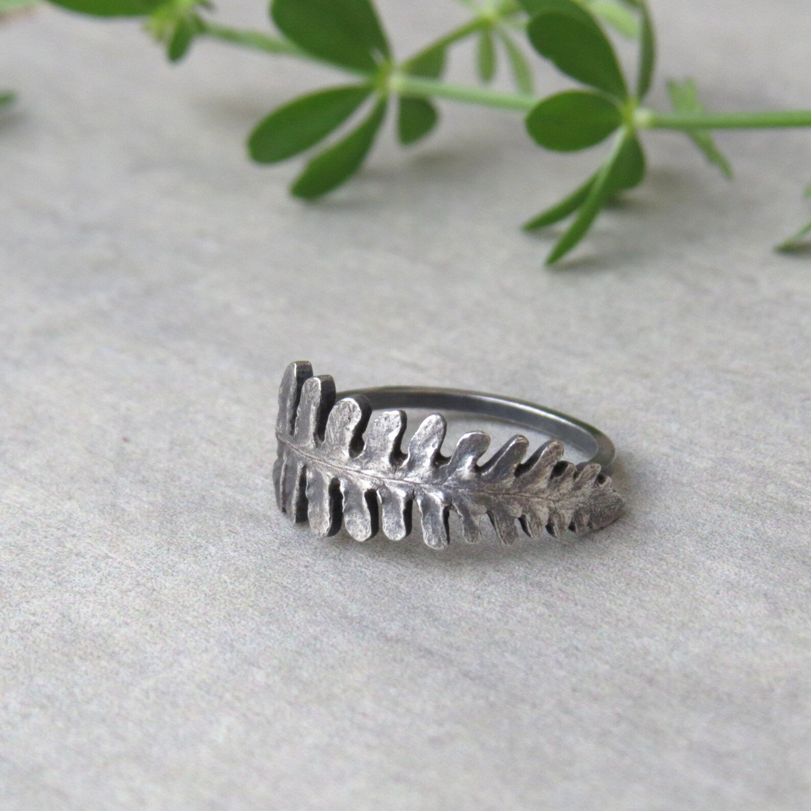 Fern Leaf Ring Nature Inspired Ring Silver Leaves Ring - Etsy