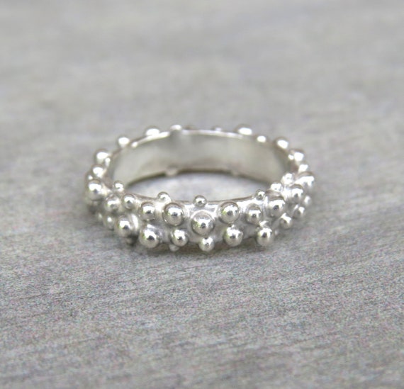 Silver Bubble Ring Bubble Wedding Band Ring Bubble Band - Etsy
