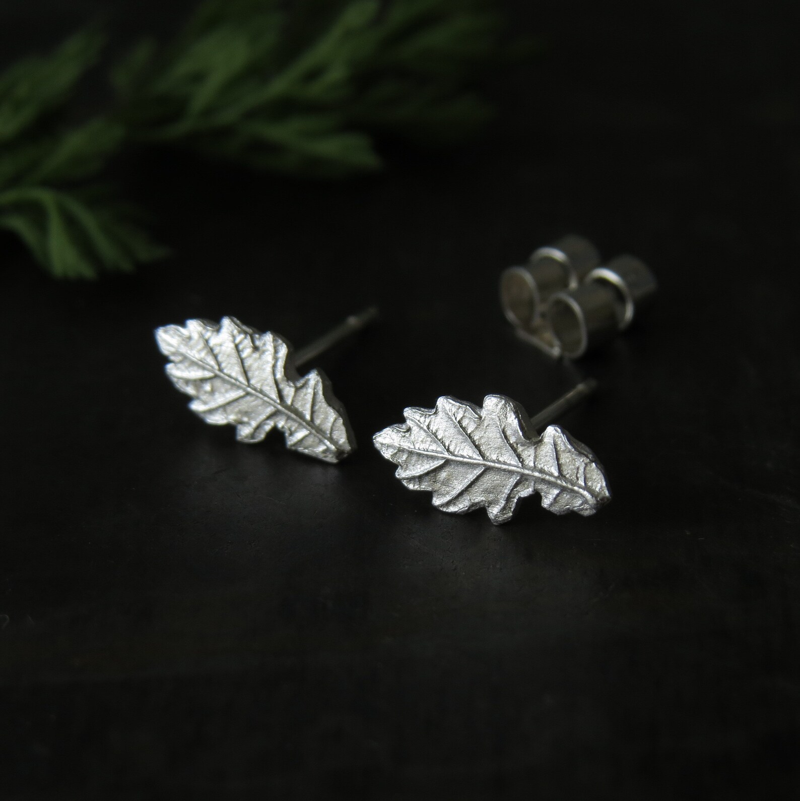 Oak Leaf Studs Leaf Stud Earrings Oak Leaf Earrings Real - Etsy