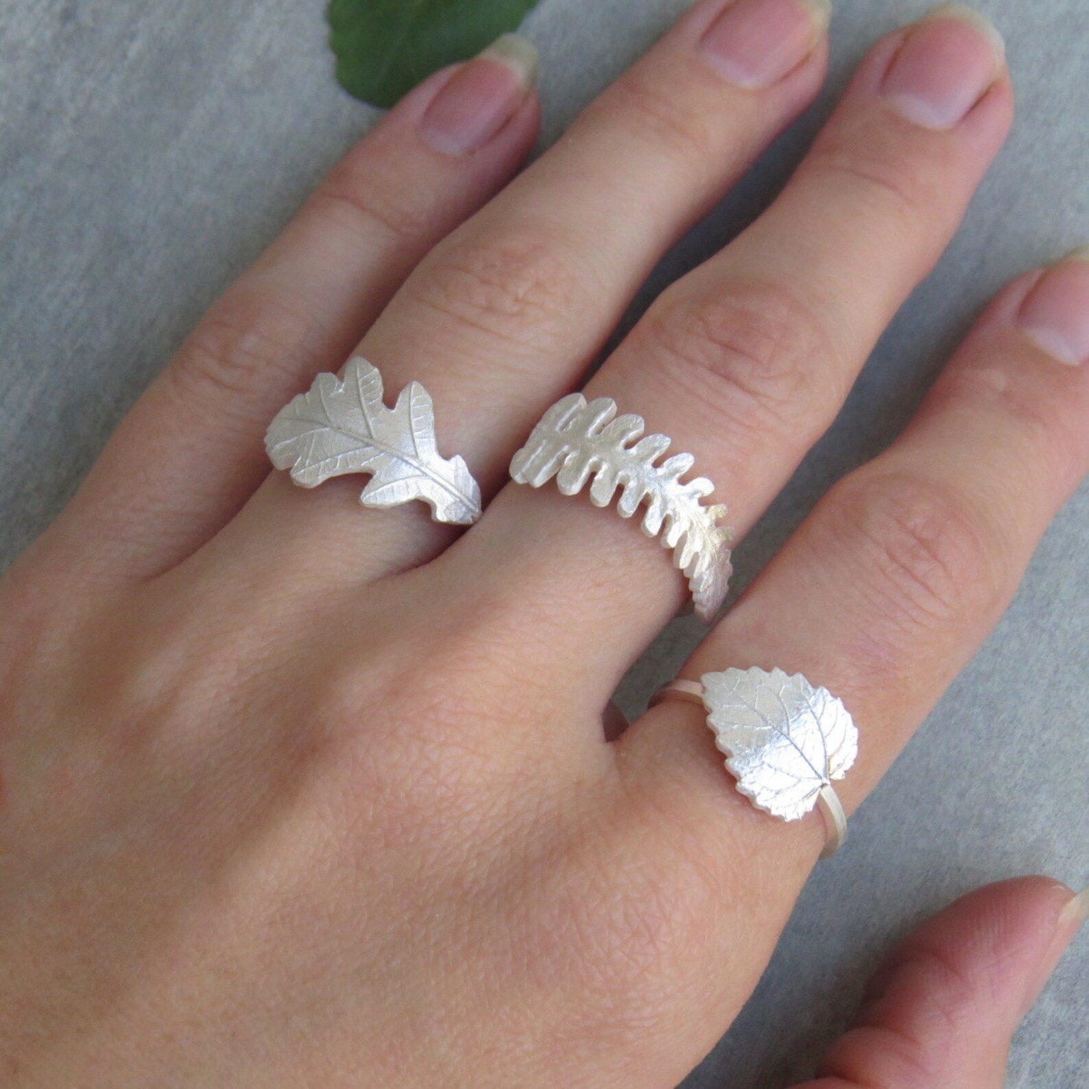 Fern Leaf Ring Nature Inspired Ring Silver Leaves Ring - Etsy