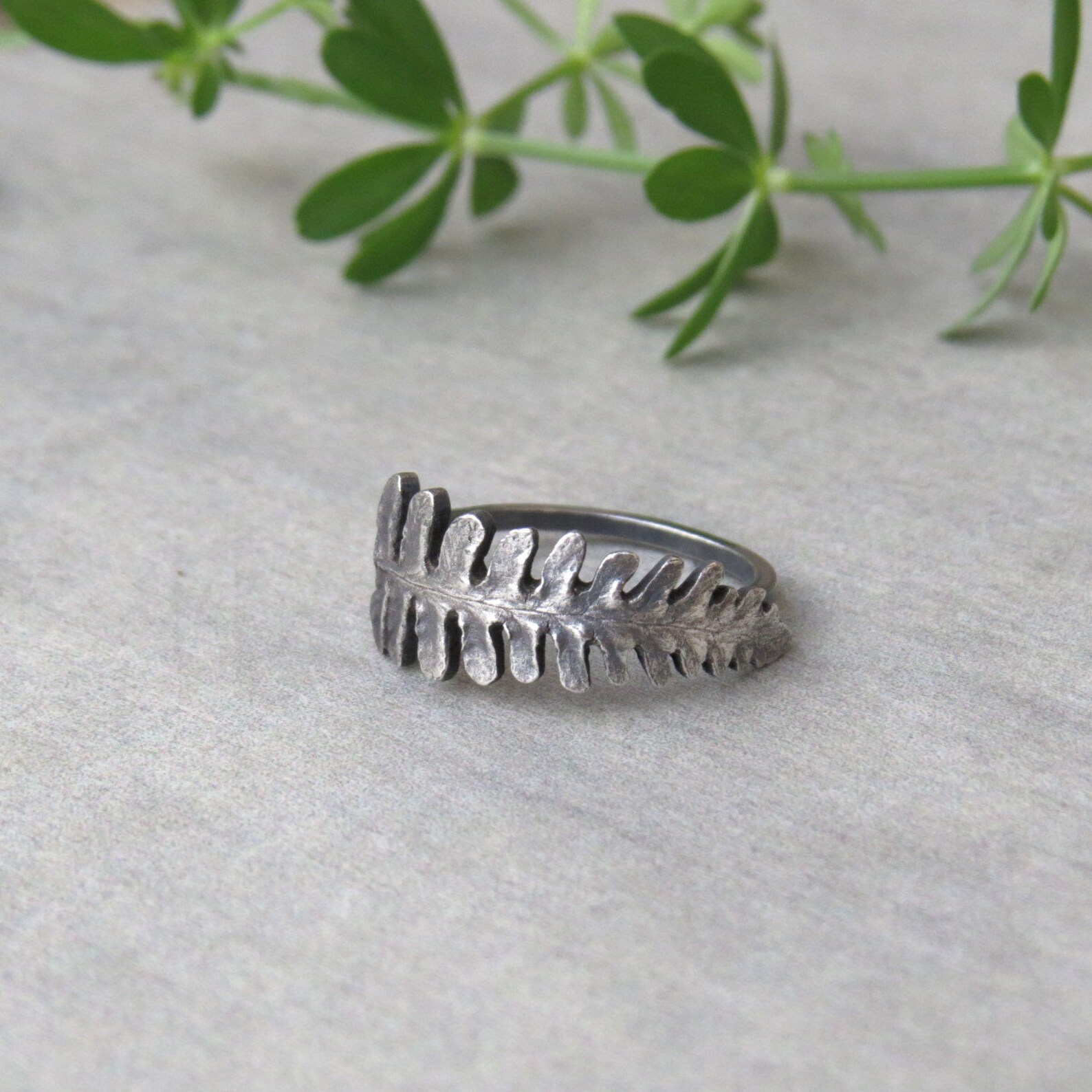 Fern Leaf Ring Nature Inspired Ring Silver Leaves Ring - Etsy
