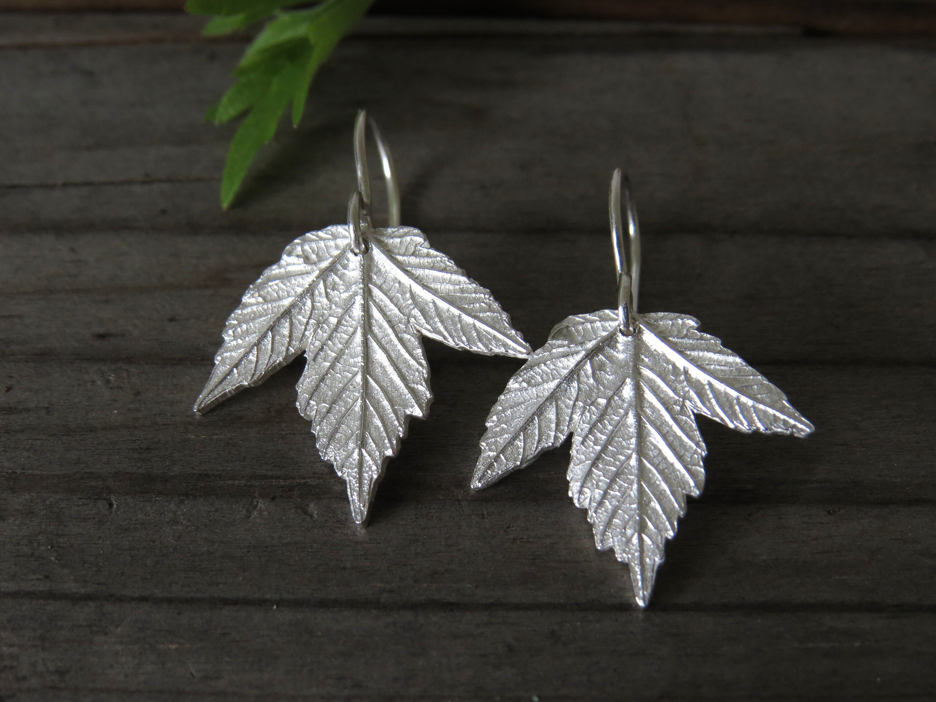 Maple Leaf Earrings Real Leaf Earrings Real Flower Jewelry | Etsy