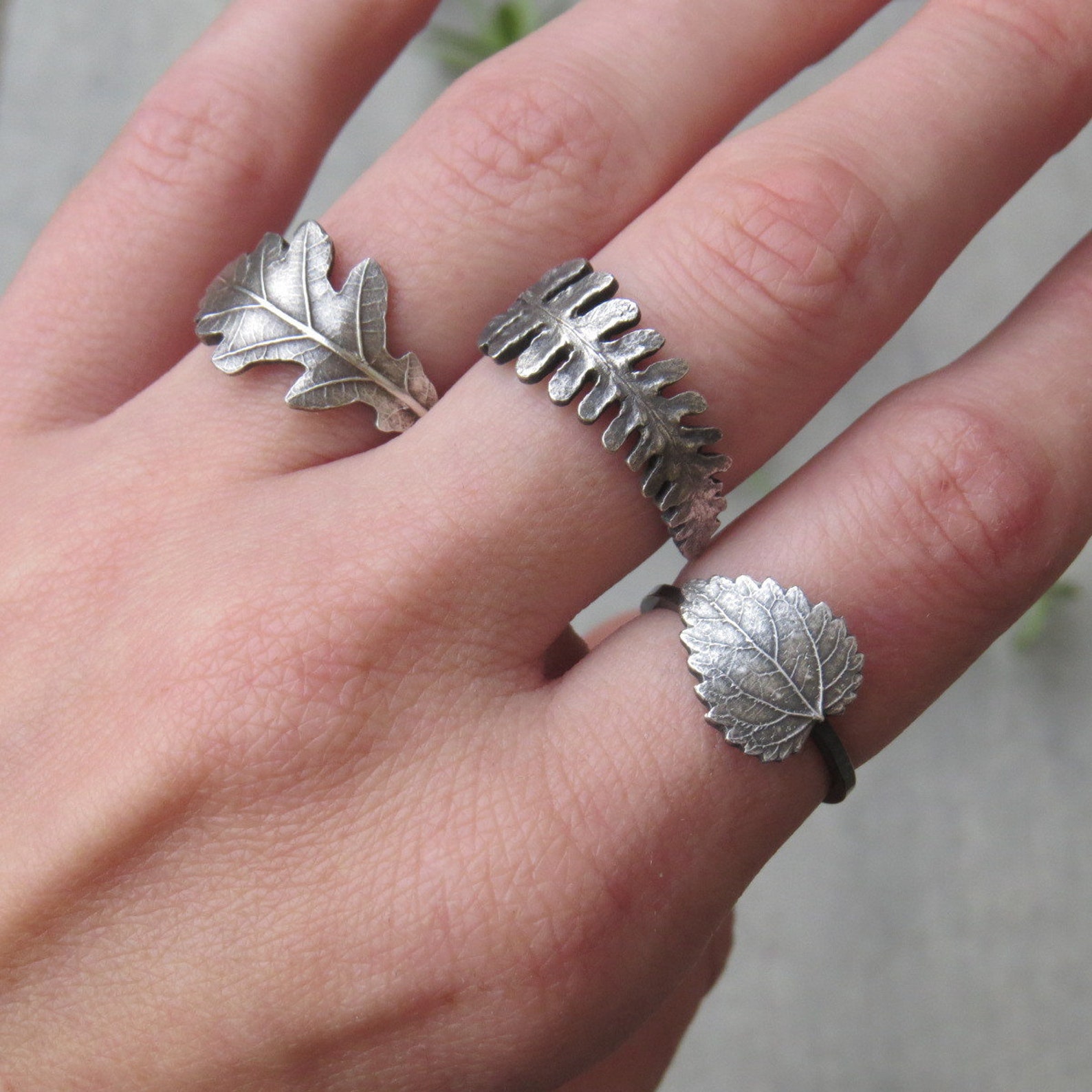 Fern Leaf Ring Nature Inspired Ring Silver Leaves Ring | Etsy