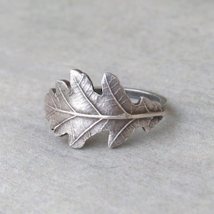 Oak Leaf Ring, Nature Inspired Ring, Silver Leaves Ring, Botanical Ring ...