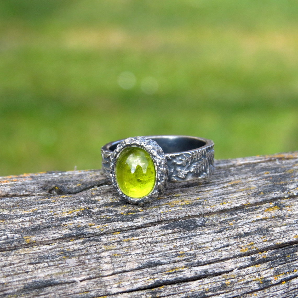 Fern Ring Botanical Ring Sterling Silver Peridot Woodland | Etsy