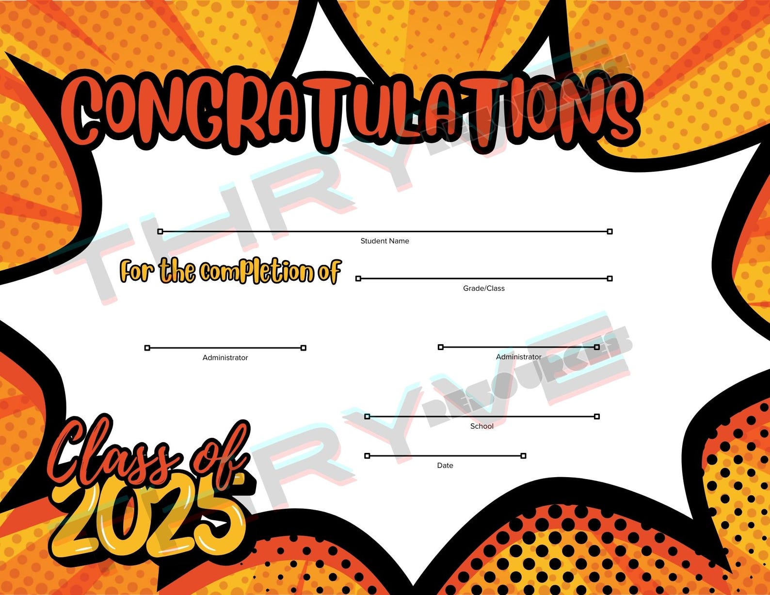 Editable Student Award Certificate Type 3 – Digital Download Template ...