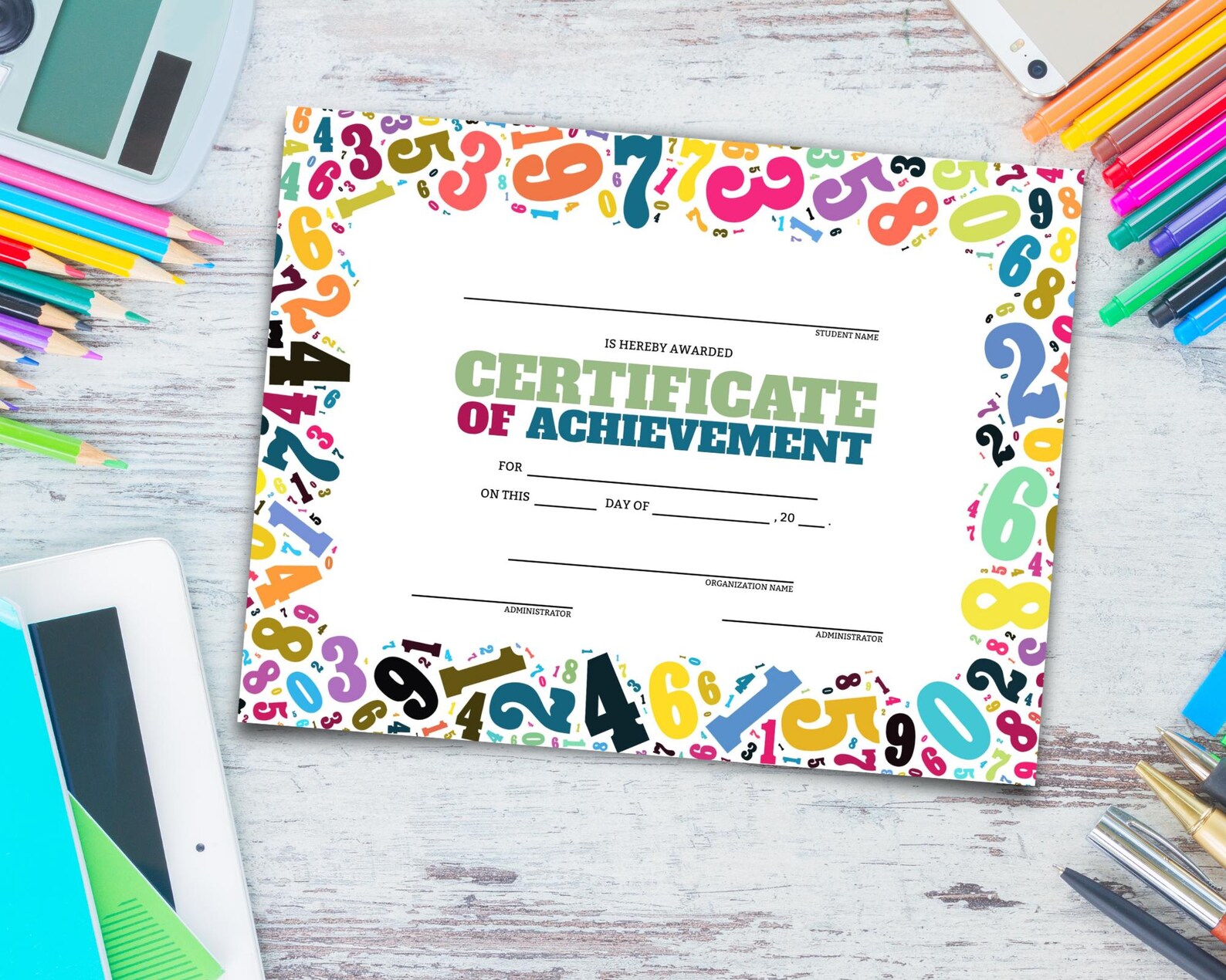 Editable Student Award Certificate Type 8 – Digital Download Template ...