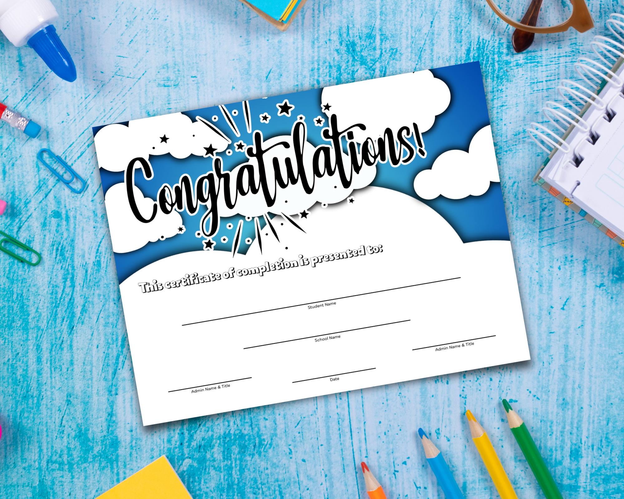 Editable Student Award Certificate Type 1 – Digital Download Template ...