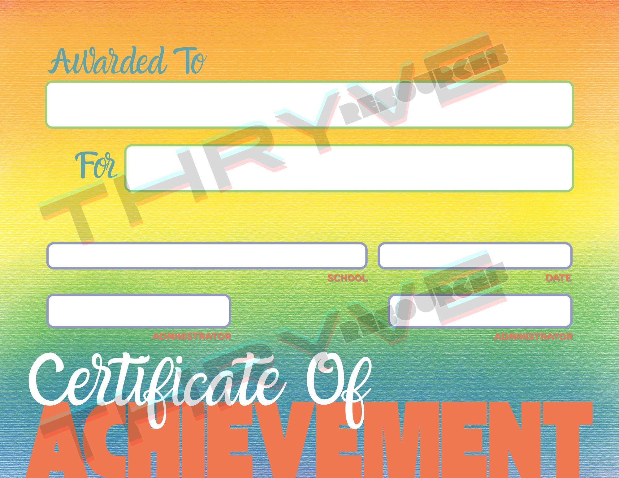 Editable Student Award Certificate Type 6 – Digital Download Template ...