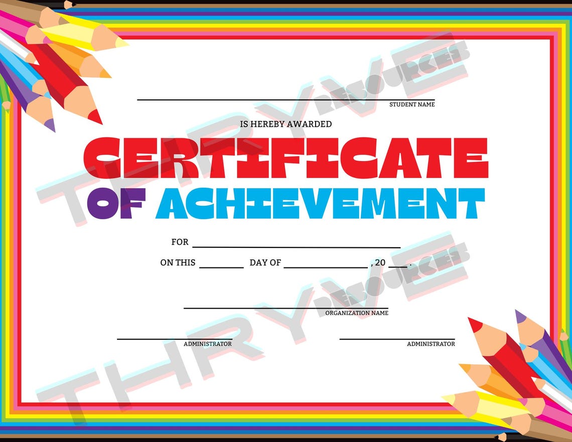 Editable Student Award Certificate Type 11 – Digital Download Template ...