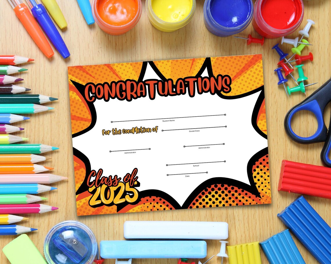 Editable Student Award Certificate Type 3 – Digital Download Template ...