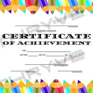 Editable Student Award Certificate Type 10 – Digital Download Template ...