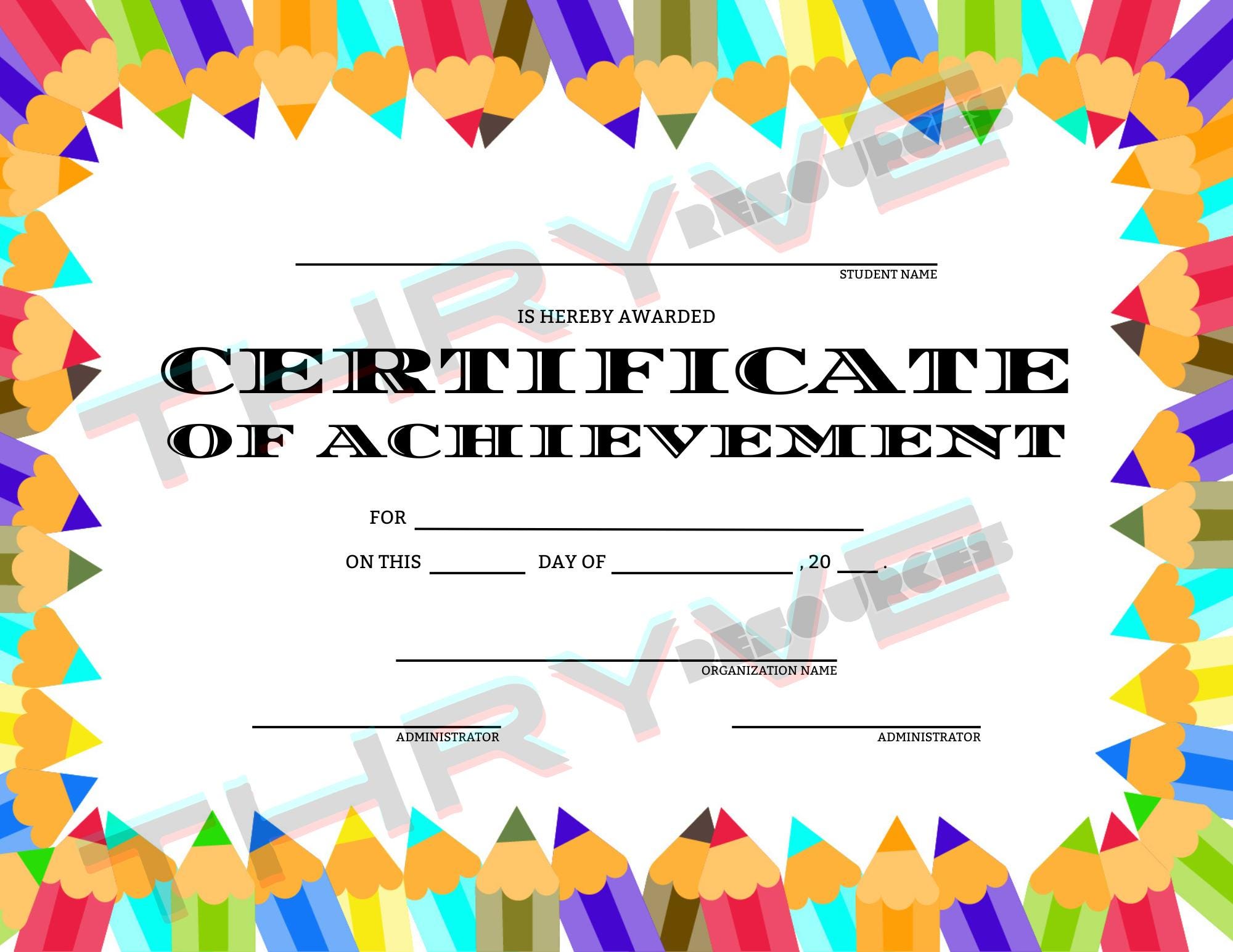 Editable Student Award Certificate Type 10 – Digital Download Template ...