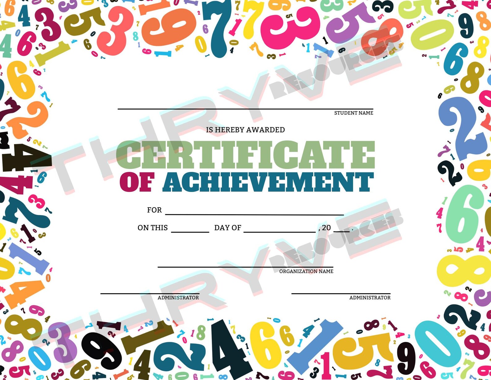 Editable Student Award Certificate Type 8 – Digital Download Template ...