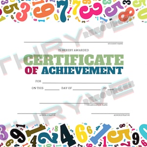 Editable Student Award Certificate Type 8 – Digital Download Template ...