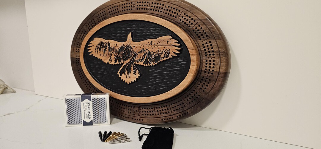 Bald Eagle Cribbage Board - Etsy