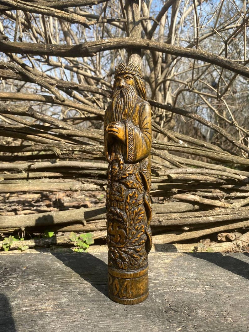 Hand Carved Wooden Statue of Slavic God Rod – Pagan Idol, Ancestor ...
