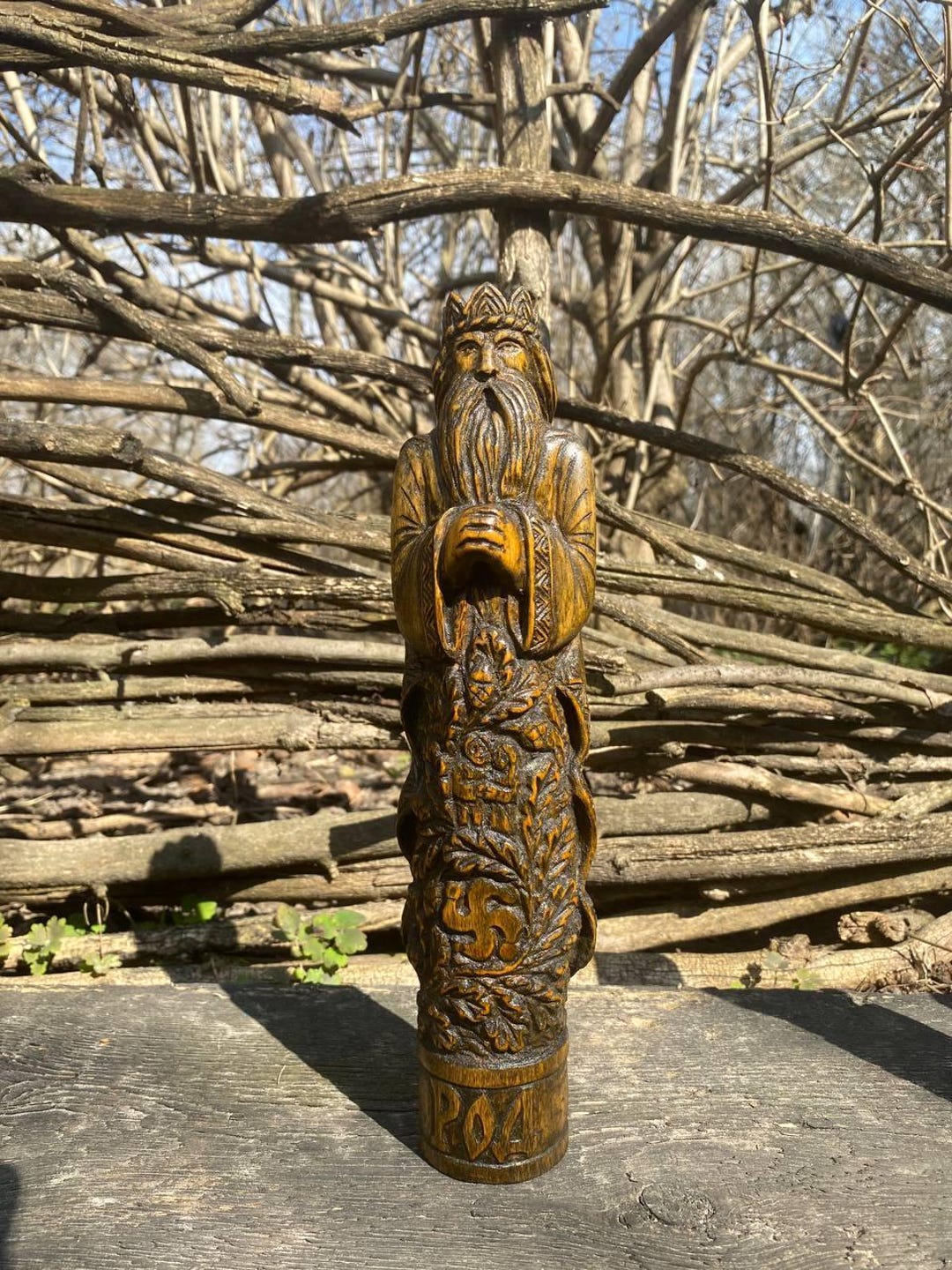 Hand Carved Wooden Statue of Slavic God Rod – Pagan Idol, Ancestor ...