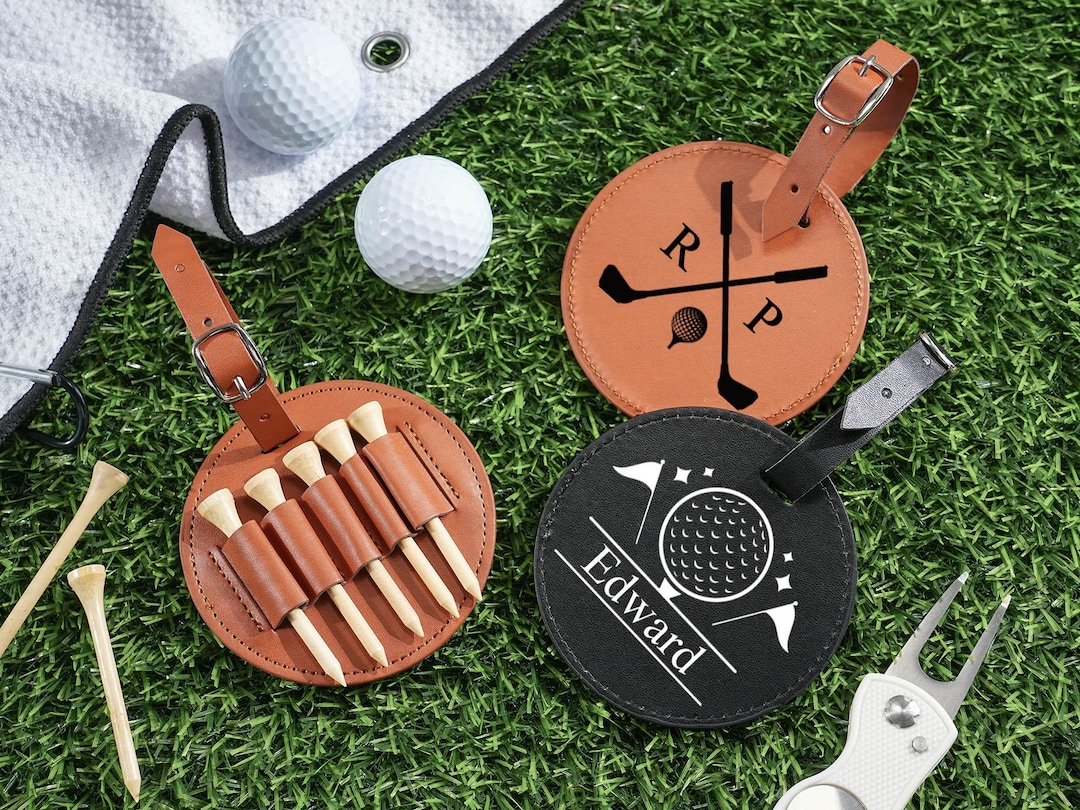 Custom Engraved Golf Bag Tag , Personalized Golf Gift Set , Leather ...