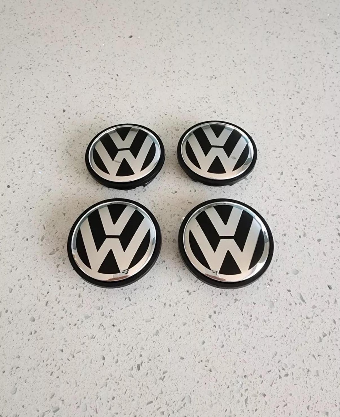 Set of 4 Volkswagen 65mm Alloy Wheel Centre Cap X4 Golf Passat Scirocco ...