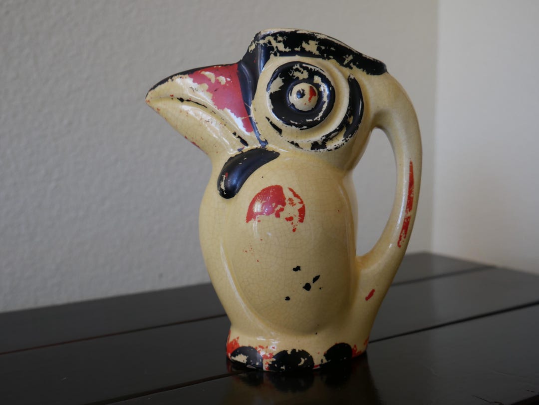 Ceramic Yellow Bird Toucan Small Pitcher Large Creamer Japan Vintage ...