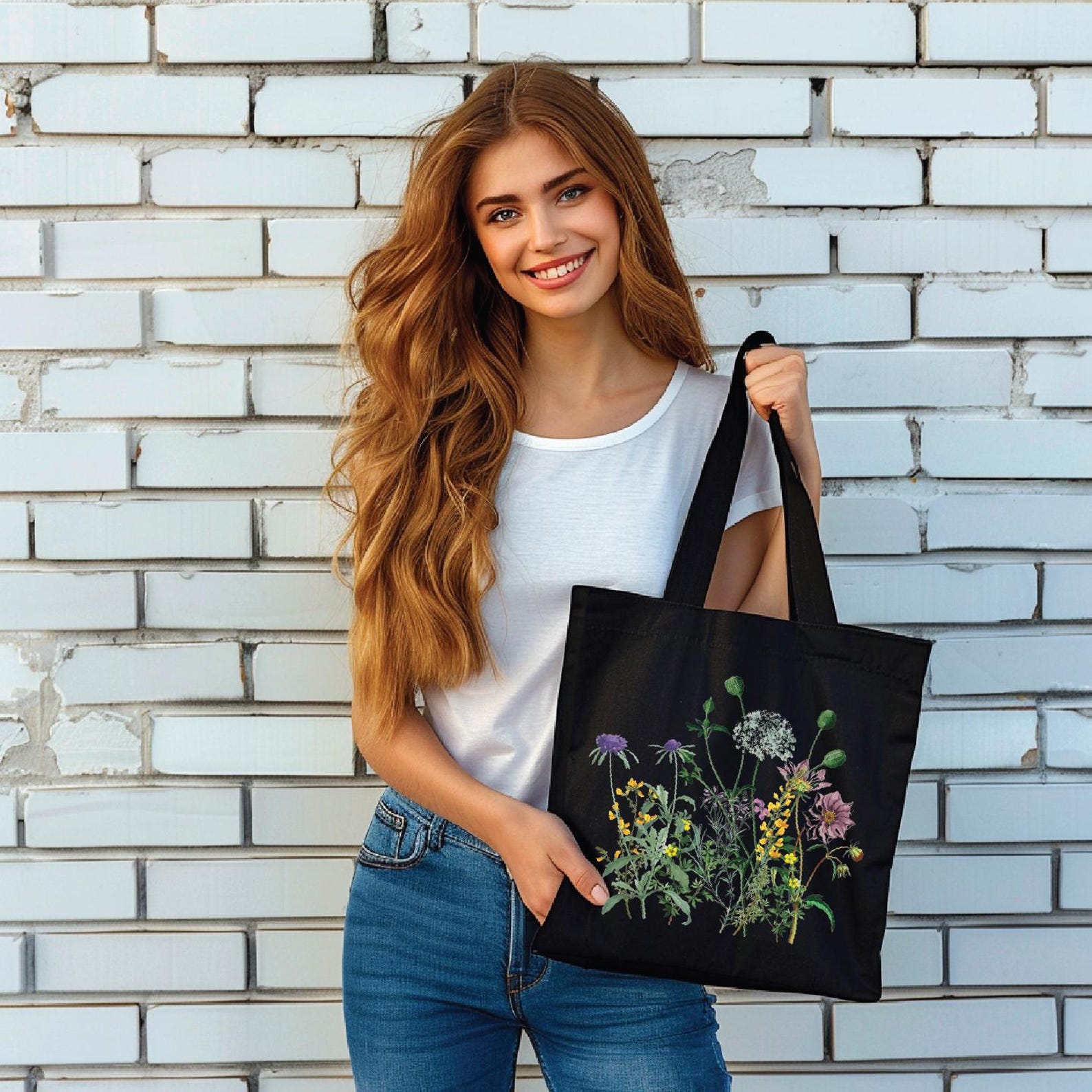 Amazing Wildflower Tote Bag, Floral Botanical Tote, Mothers Day Gift ...