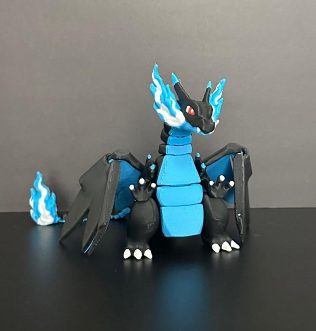 Mega Charizard X - Flexi Articulated Pokémon - Etsy