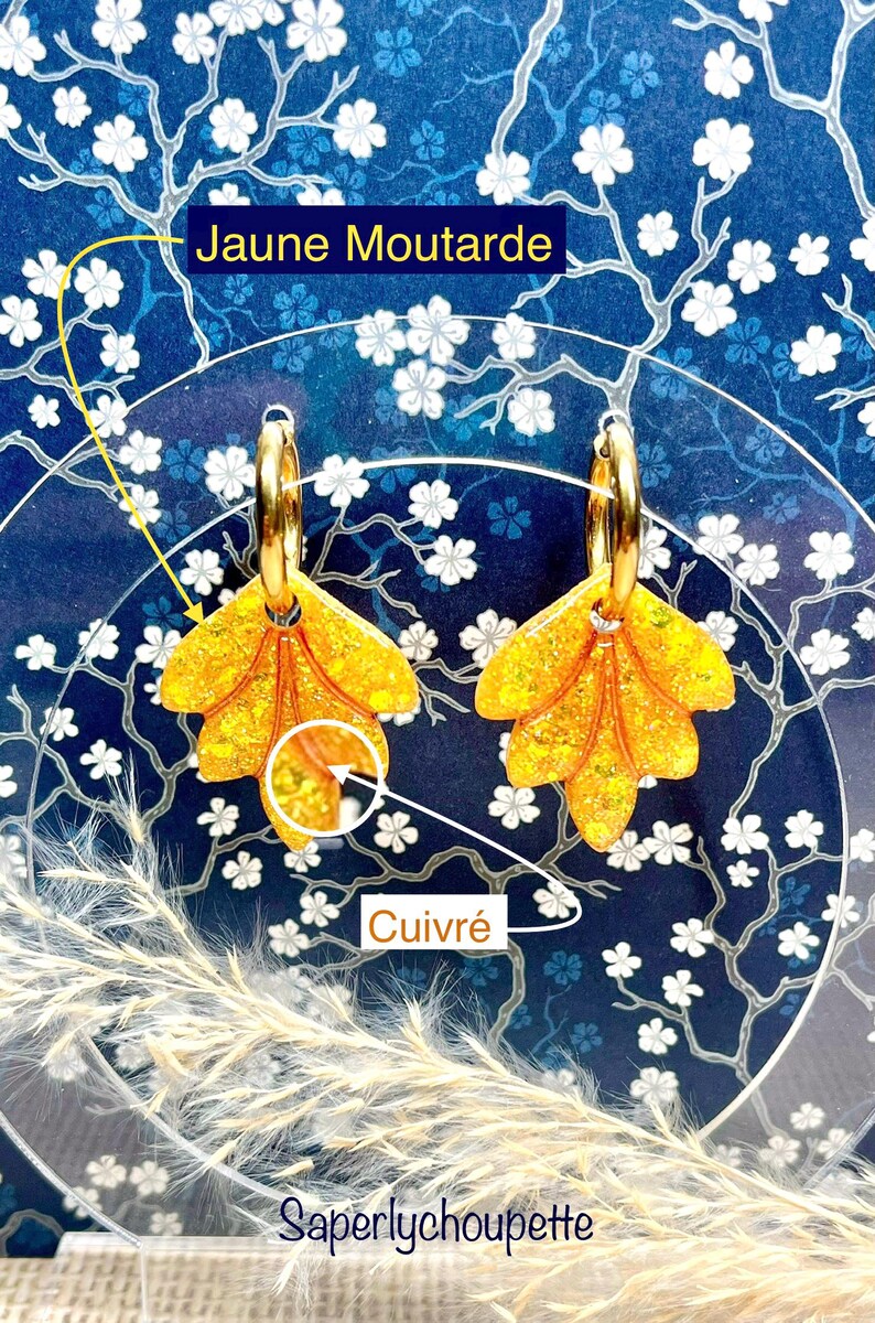 Boucles D'oreilles Pampilles Charms Feuilles D'arbres Interchangeables ...