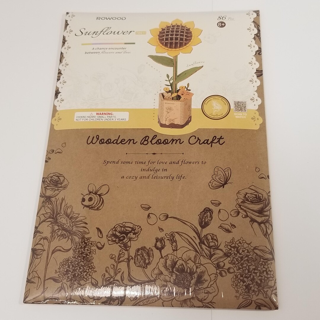 Rowood - Sunflower Wooden Flower Bloom DIY 3D Craft Kit (TW011) - Etsy