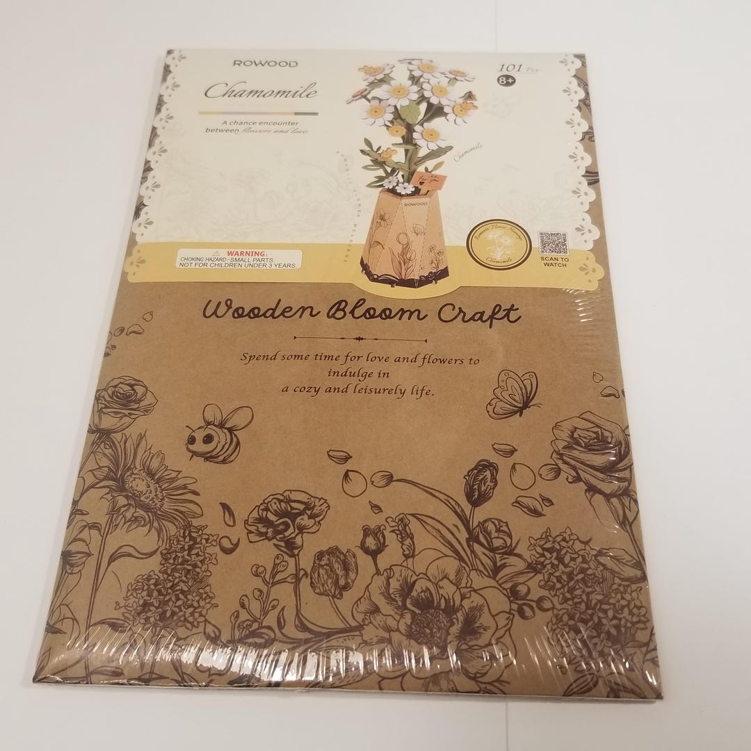Rowood - Chamomile Wooden Flower Bloom DIY 3D Craft Kit (TW061) - Etsy