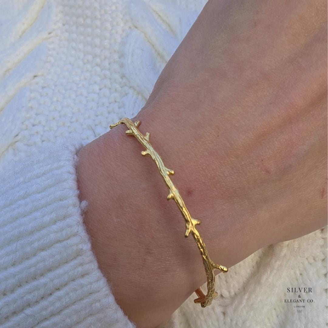 Golden Thorn Bracelet – Thorn Vine Gold-plated Adjustable Cuff Bracelet - Etsy