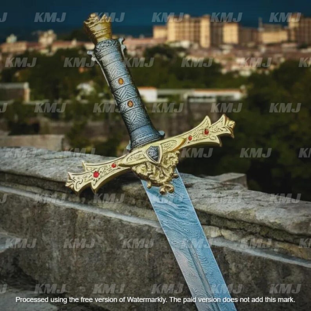 Real Medieval Viking Sword, King Arthur Excalibur Sword, Damascus Steel ...
