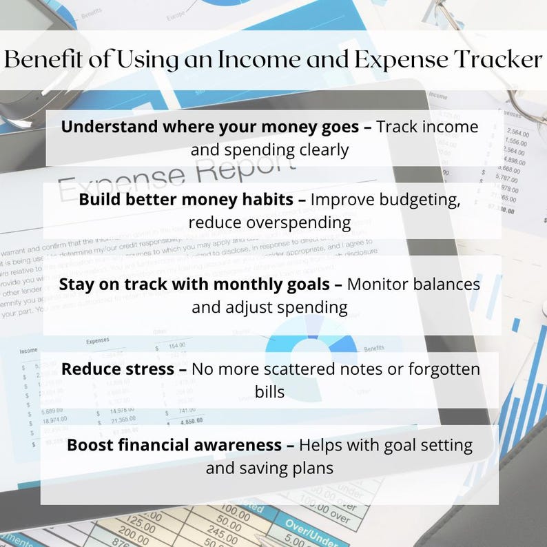 Income and Expense Tracker Spreadsheet, Budget Planner, Editable ...