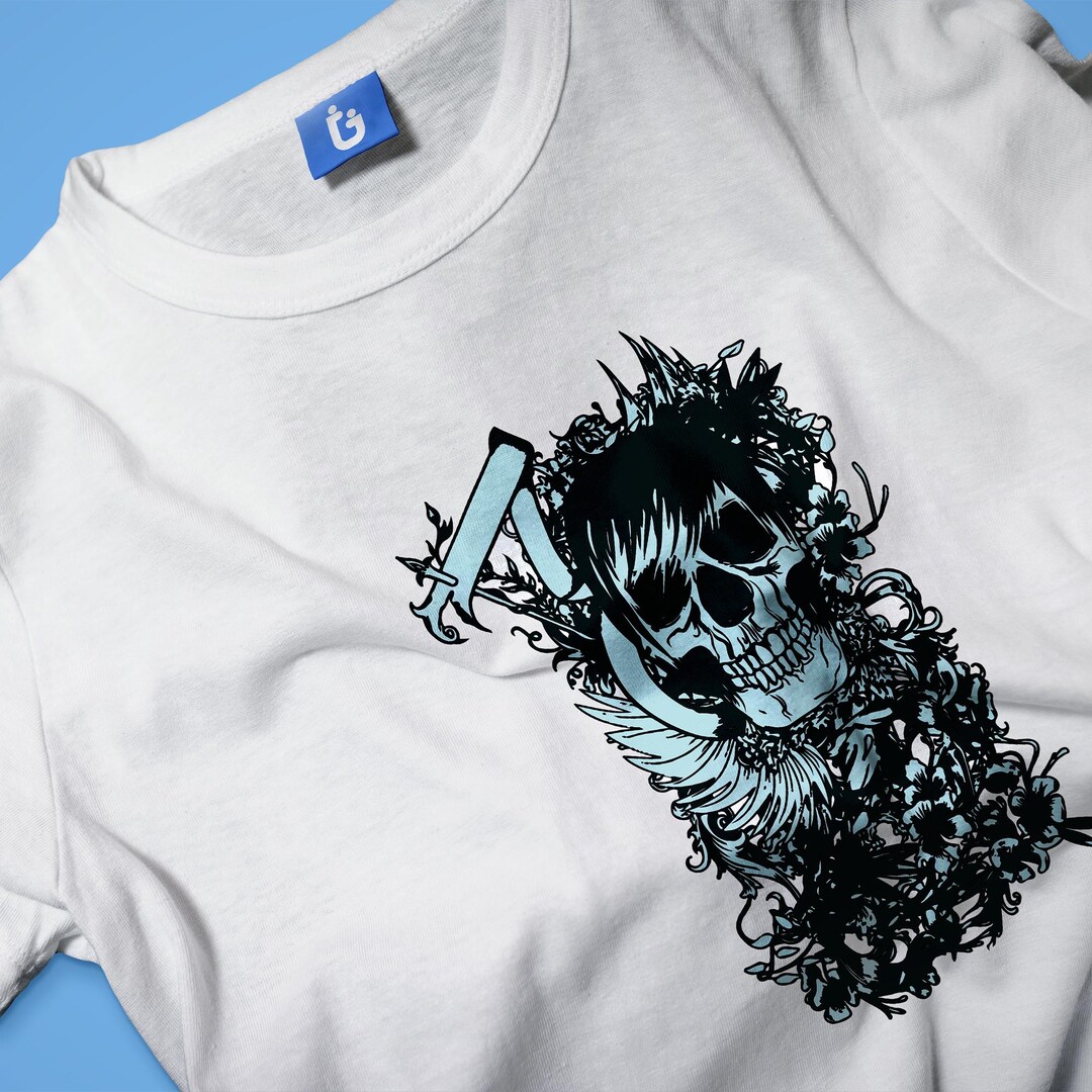 Goth Skull Sticker | Grim Reaper Aesthetic Vinyl Decal | Dark Emo Art ...