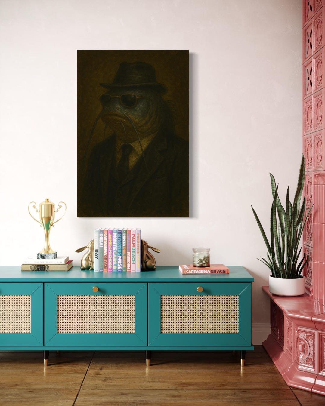Gangster Catfish Wall Art Printable – Funny Vintage Animal Portrait ...