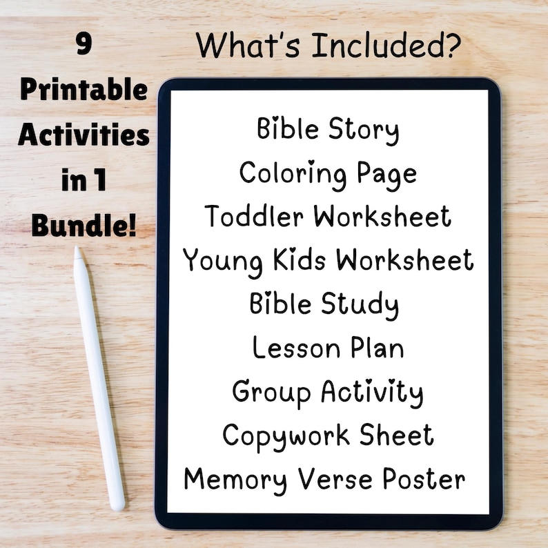 David and Goliath Bible Story Bundle: Lesson Plan, Coloring Page (PDF ...