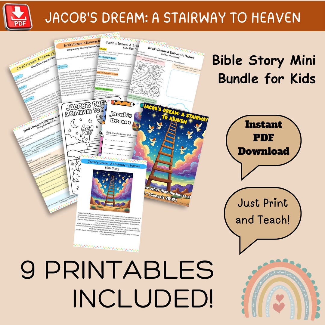 Jacob's Dream Bible Story Bundle for Kids | Lesson Plan, Coloring Page ...
