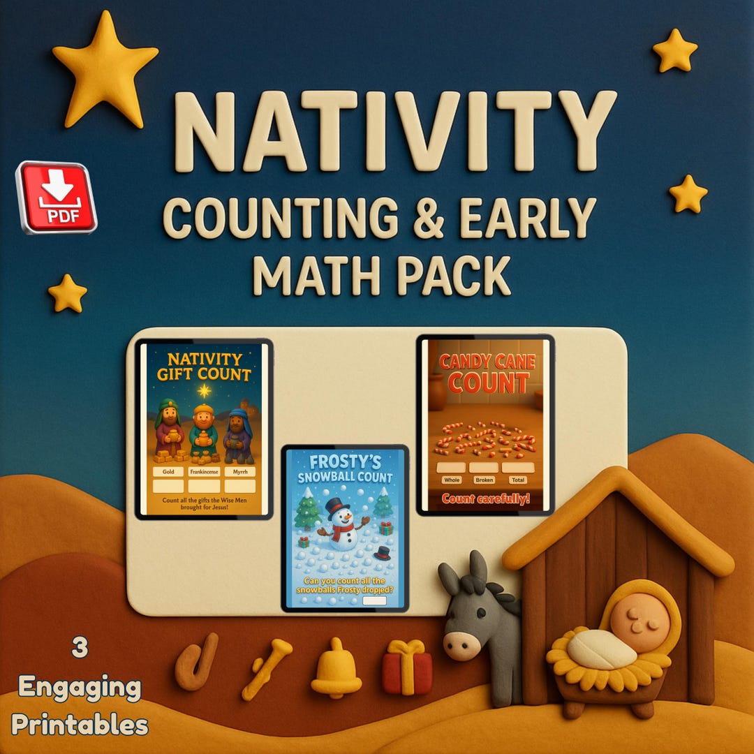 Nativity Counting & Early Math Pack Christmas Printable Pack (PDF) - Etsy