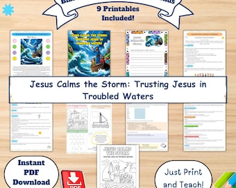 Jesus Calms the Storm Preschool/kindergarten Bible Lesson, Homeschool ...