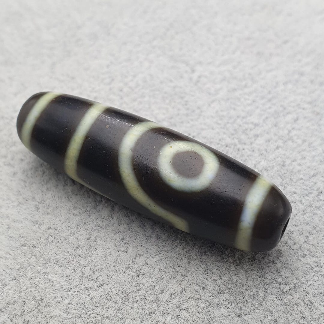 Vintage Tibetan Dzi Bead: 2 Eye Stone Amulet, Spiritual Healing (38.4mm ...